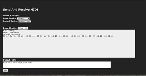 Web MIDI API TEST