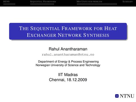 Sequential Framework For Hens Iitm Ppt