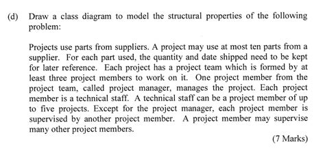 Draw A Class Diagram To Model The Structural