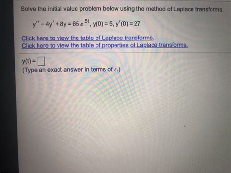 solved solve the initial value problem below using the