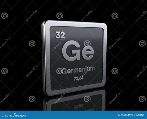 Germanium Ge Element Symbol From Periodic Table Series Stock