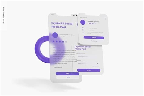 Premium Psd Frosted Glass Ui Screens Mockup Left View