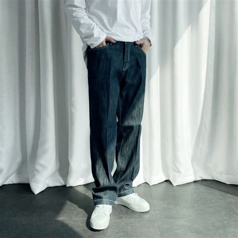 인디고 블루 생지 청바지 데님 팬츠 유스컨테이너