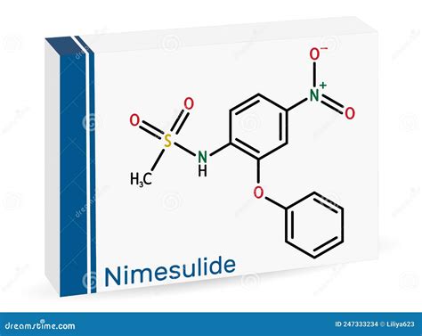 Nimesulide Molecule 3d Molecular Structure Ball And Stick Model