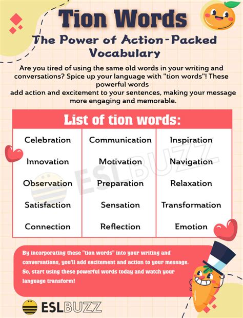 Tion Words The Ultimate Vocabulary Hack For Learning English And Writing Eslbuzz