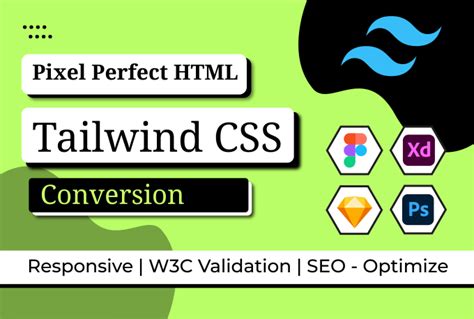 Convert Psd Xd Sketch Figma To Tailwind Css Responsive Html Website