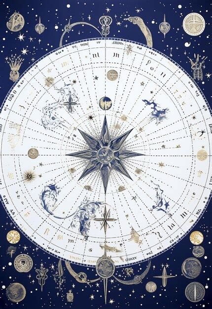 Premium Photo Celestial Clock With Zodiac Signs And Constellations On A Blue Background