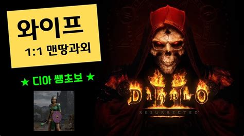 디아블로2 레저렉션 쌩초보 와이프 2일차에 생긴 근거없는 자심감하이라이트 Youtube