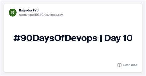 Rajendra Patil On Linkedin 90daysofdevops Day 10
