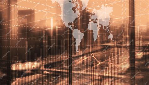 Premium Photo Abstract Stock Market Bar Graph On World Map Background