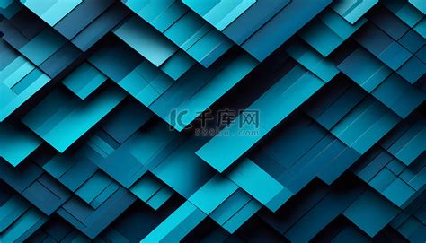 青色和蓝色分层几何构图具有平滑渐变增强深度和高清摄影大图 千库网
