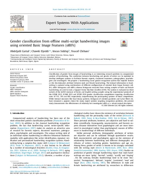 Pdf Gender Classification From Offline Multi Script Handwriting