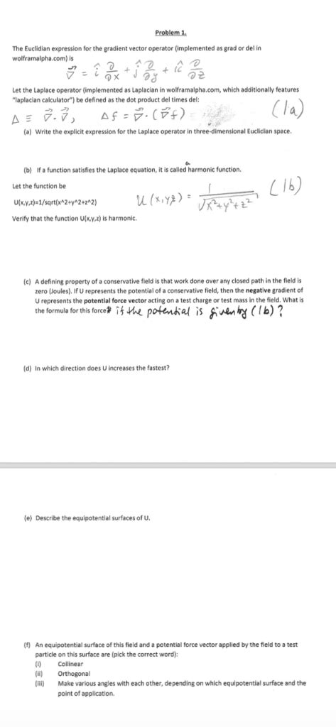 Solved Problem 1 The Euclidian Expression For The Gradient