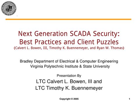 Pdf Next Generation Scada Security Best Practices And Client Puzzles
