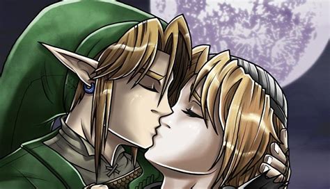 Princess Zelda And Link Kissing