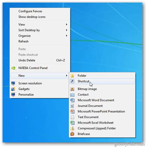 create a shutdown or restart shortcut in windows