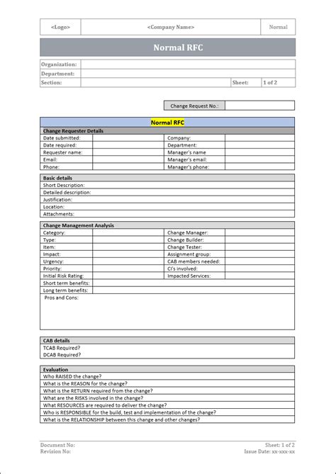 Normal Rfc Template It Governance Docs