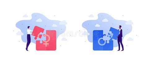 Sex Education And Gender Study Concept Vector Flat People Illustration Set Stock Vector