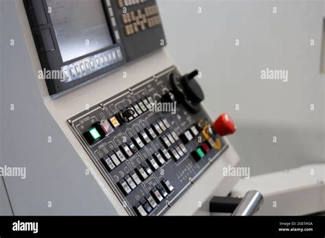 Control Console Of Metalworking Cnc Machine Selective Focus Stock