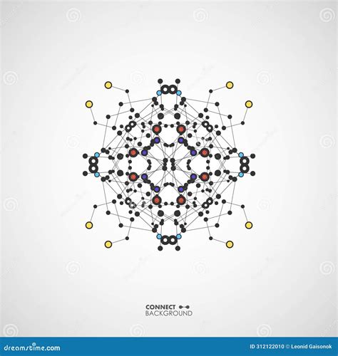 Connect Dots And Lines Vector Abstract Figure Stock Illustration