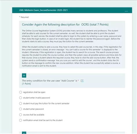 Solved Uml Midterm Examsecondsemester 2020 2021 Required