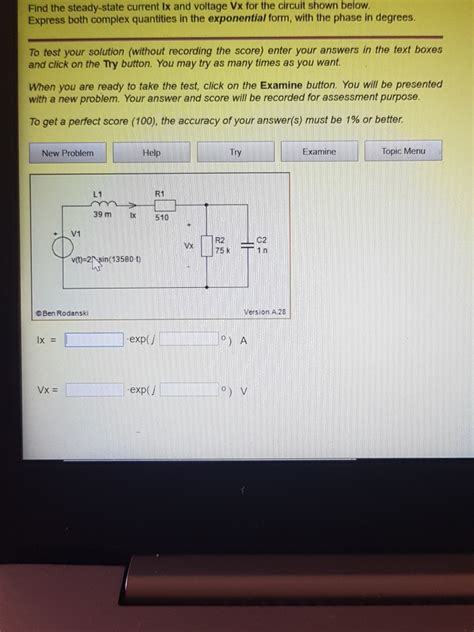 Solved Below Find The Steady State Current Ix And Voltage Vx