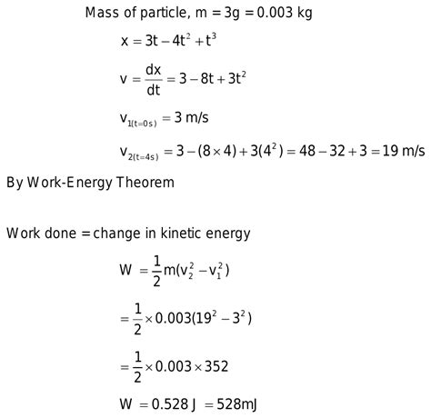 a force acts on a 3 gm particle such that the position of the particle