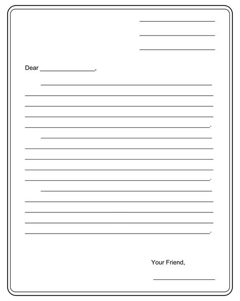 Writing Letter Template Printable Best Templates Resources