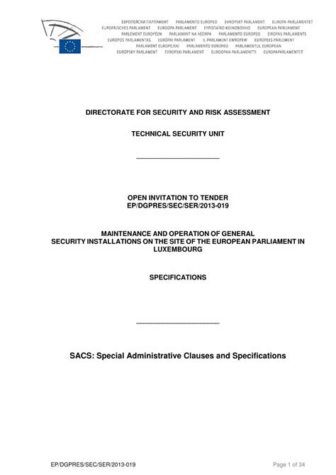 Pdf Sacs Special Administrative Clauses And Specifications Dokumentips