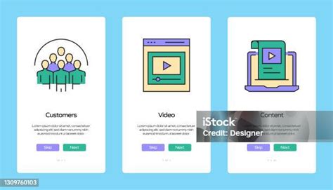 평면 아이콘이 있는 인바운드 마케팅 컨셉 온보딩 모바일 앱 페이지 화면 Ux Ui 디자인 템플릿 벡터 일러스트레이션 0명에 대한