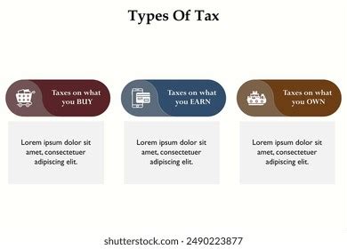 Three Types Tax Infographic Template Icons Stock Vector Royalty Free 2490223877 Shutterstock