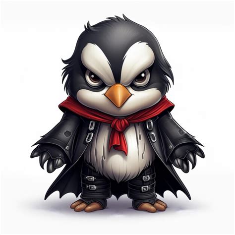 Premium Ai Image Cute Mascot Vampire Penguin