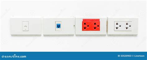 Lan Socket Phone Socket And Electronic Socket Stock Image 33520903