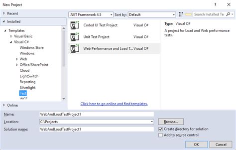 Create Web Test In Visual Studio 2013