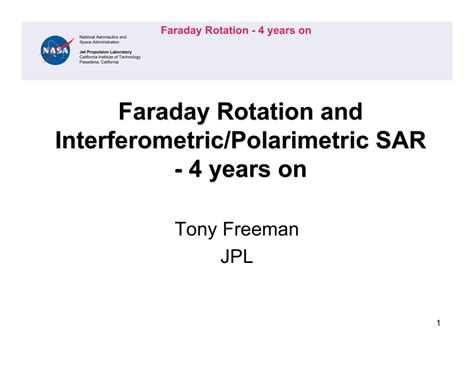 Pdf Faraday Rotation And Interferometricpolarimetric Sar 4 Years On