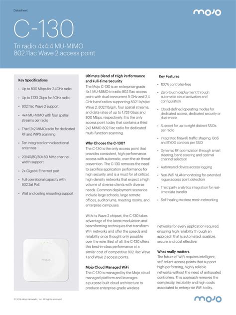 Mojo C 130 Datasheet Pdf Ieee 80211 Wireless Access Point