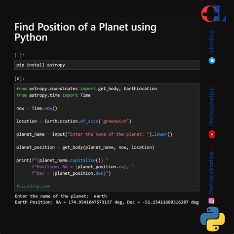 find current position of a planet using python — python coding buymeacoffee