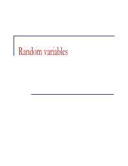 4 Slide Random Variables And Distributions Pdf Random Variables Random Variable A Random