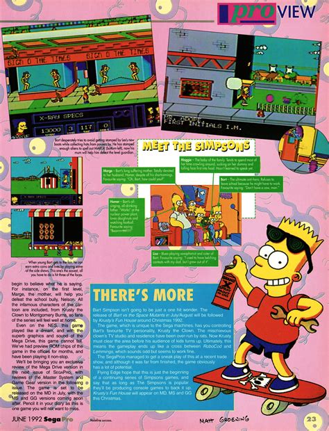 The Simpsons Bart Vs The Space Mutants Mega Drive Preview From Sega Pro Issue 8 June 1992