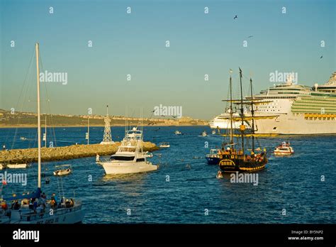 Marina View Cabo San Lucas Bay Mexico Pirate Ship Theater Under Open Sky Show Stock Photo Alamy