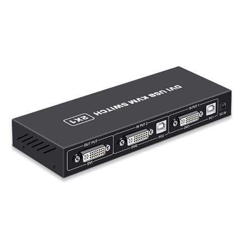 Dvi Kvm 스위치 2 포트 Dvi 화면 분배기 키보드 및 마우스 프린터 컴퓨터 공유 스위처 허브 용 2 In 1 출력 어댑터 컴퓨터 주변 장치
