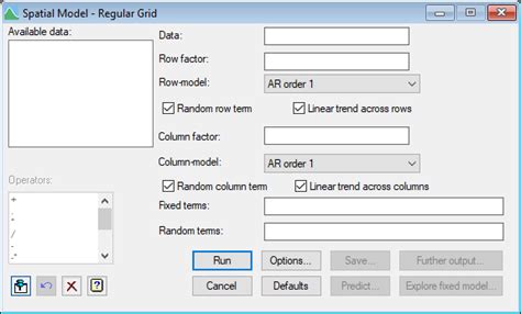 Spatial Model Regular Grid Genstat Knowledge Base