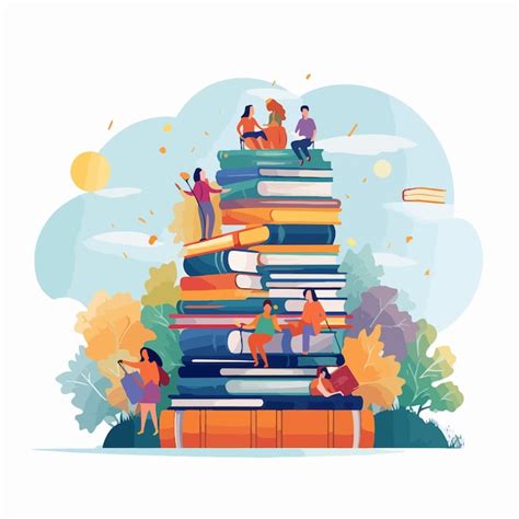 Education And Knowledge Stack Of Books Poster Design Premium AI