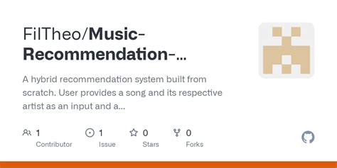 Github Filtheo Music Recommendation System A Hybrid Recommendation System Built From Scratch