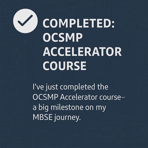Completed Ocsmp Accelerator™ Course By Delligatti Associates Laxmikant Deshpande