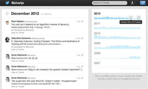Twitter Data Available In Csv And Json With A Nice Html View Anne Helmond