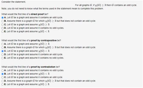 Solved For all graphs G if χ G then G contains an odd Chegg