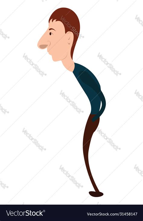 Thin Man On White Background Royalty Free Vector Image