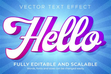 Text Effect Cartoon Hello Text Style Graphic By NA Creative Creative Fabrica