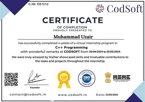 Muhammad Uzair On Linkedin Internship Certificate Codsoft